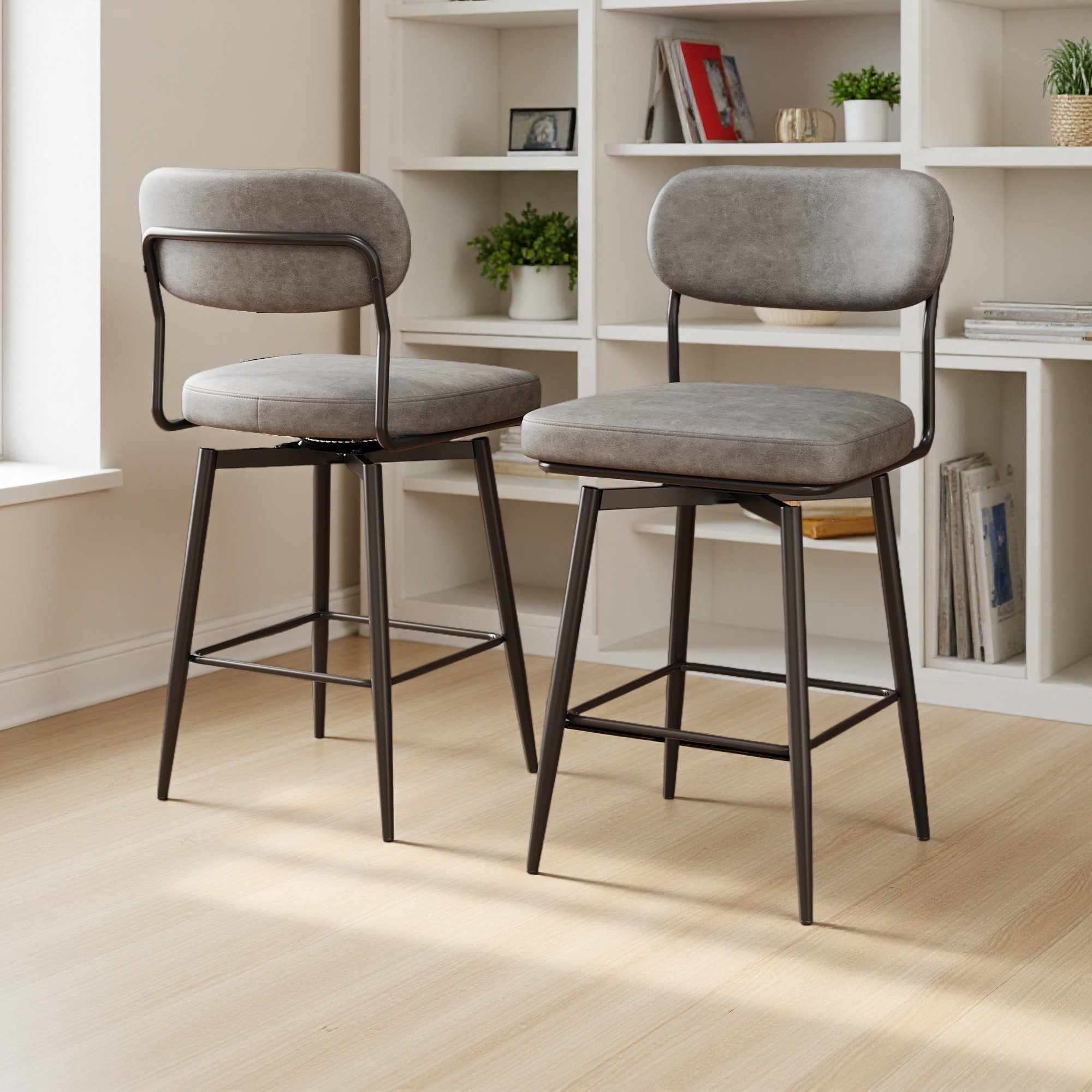George Oliver 360 ° Rotating Bar Chair Bar Stool Bar Stools Set Of 2 ...
