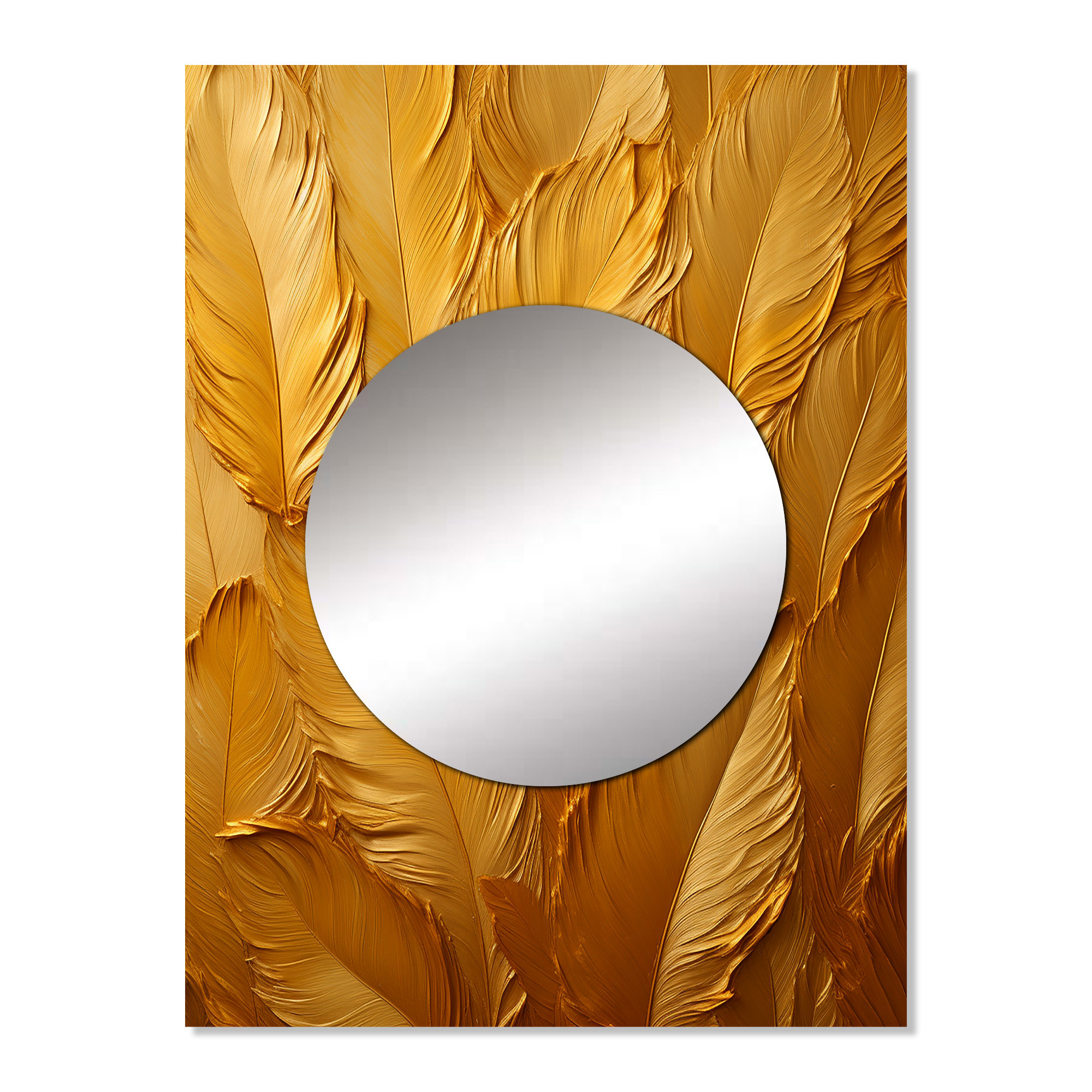 East Urban Home Golden Feathers - Ostriches Mirror Wall Decor ...