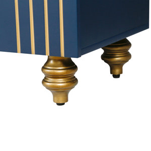 Mercer41 Navy Blue Storage Cabinet With Strict Line Design | Wayfair