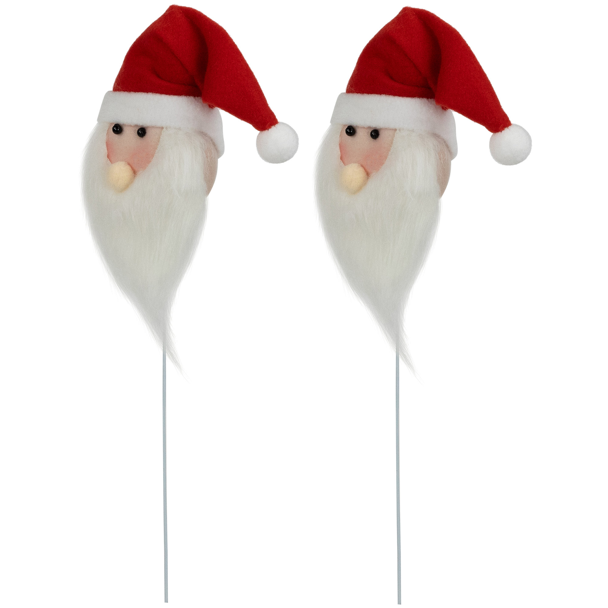 Northlight Seasonal Set Of 2 Plush Santa Claus Christmas Picks 18 ...