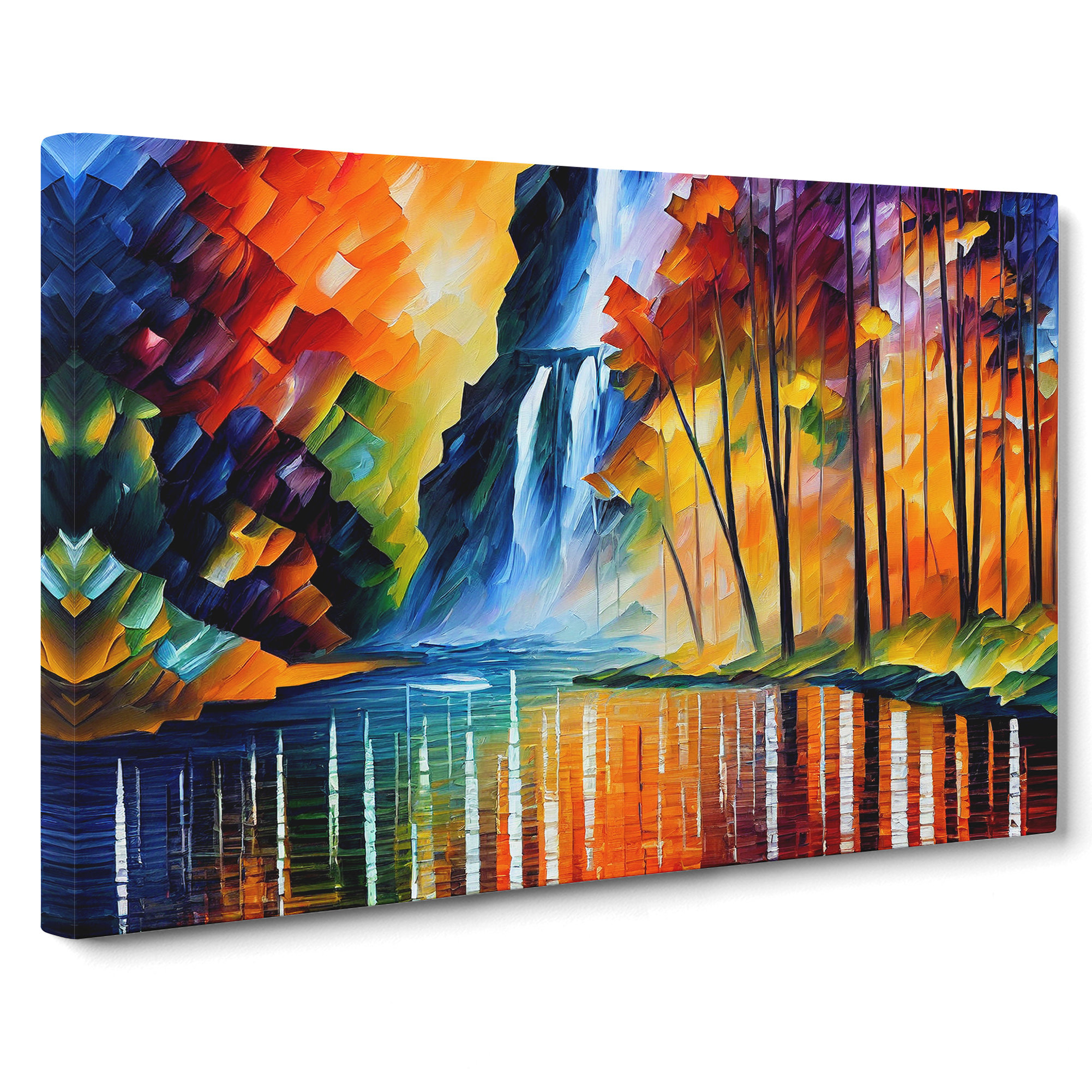 Alpen Home Glimmering River Waterfall Vol.2 - Wrapped Canvas Graphic ...