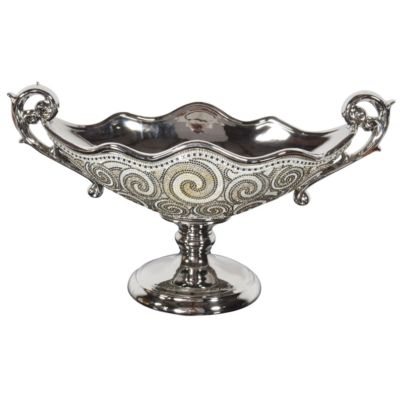 House of Hampton® Robert Silver/Gray 10" Porcelain China Table Vase ...