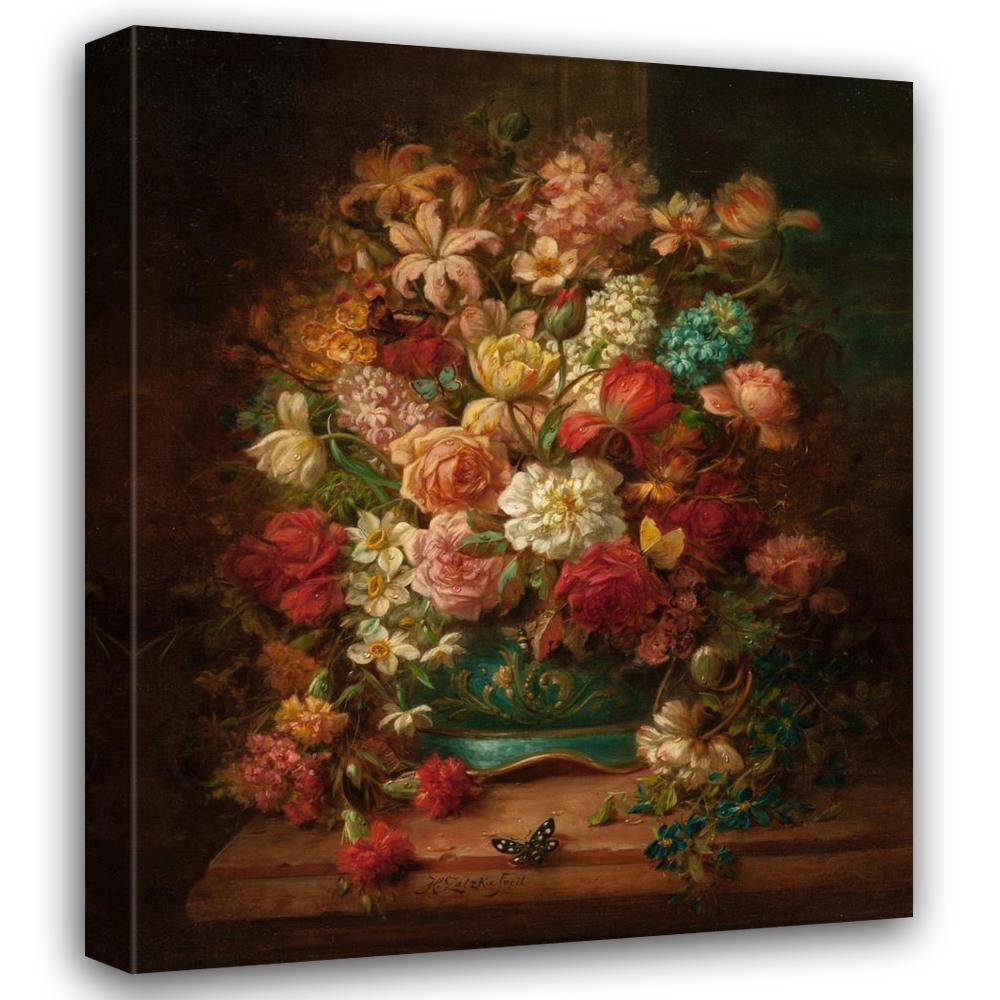 Alcott Hill® "Still Life with Flowers and Butterflies" by Hans Zatzka ...