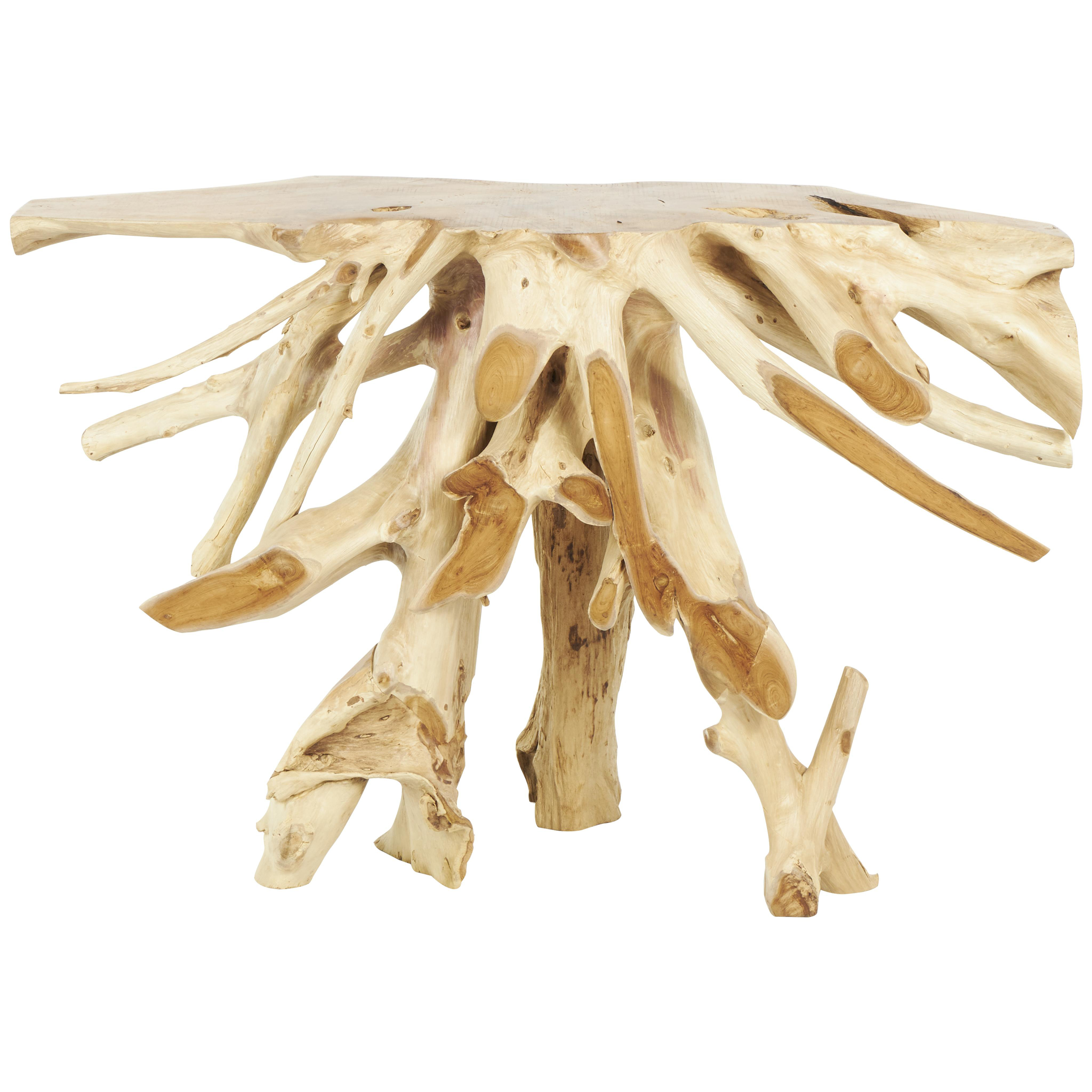 Millwood Pines Cole And Grey Teak Wood Handmade Live Edge Tree Trunk ...