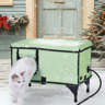 VEVOR Elevated Heated Cat House Cuboid Kitty Shelter with Heated Pad ...