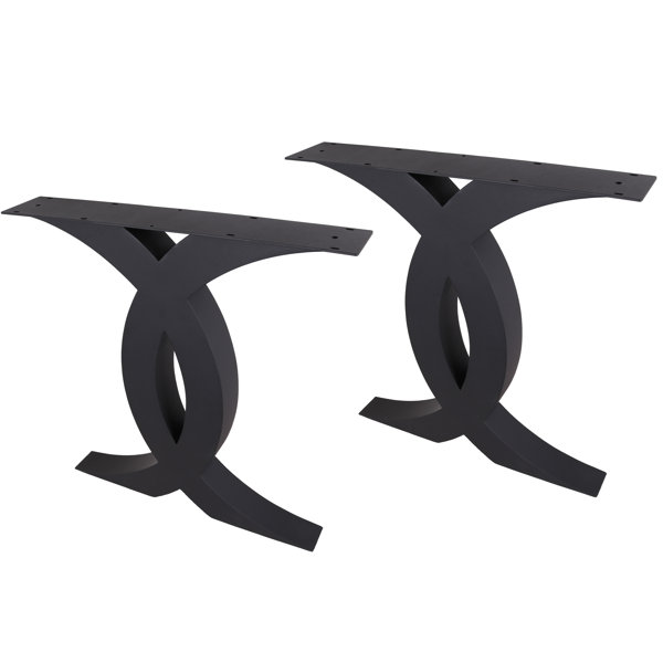 Symple Stuff 28" Dining Table Legs, Modern X-shaped Steel Table Legs ...