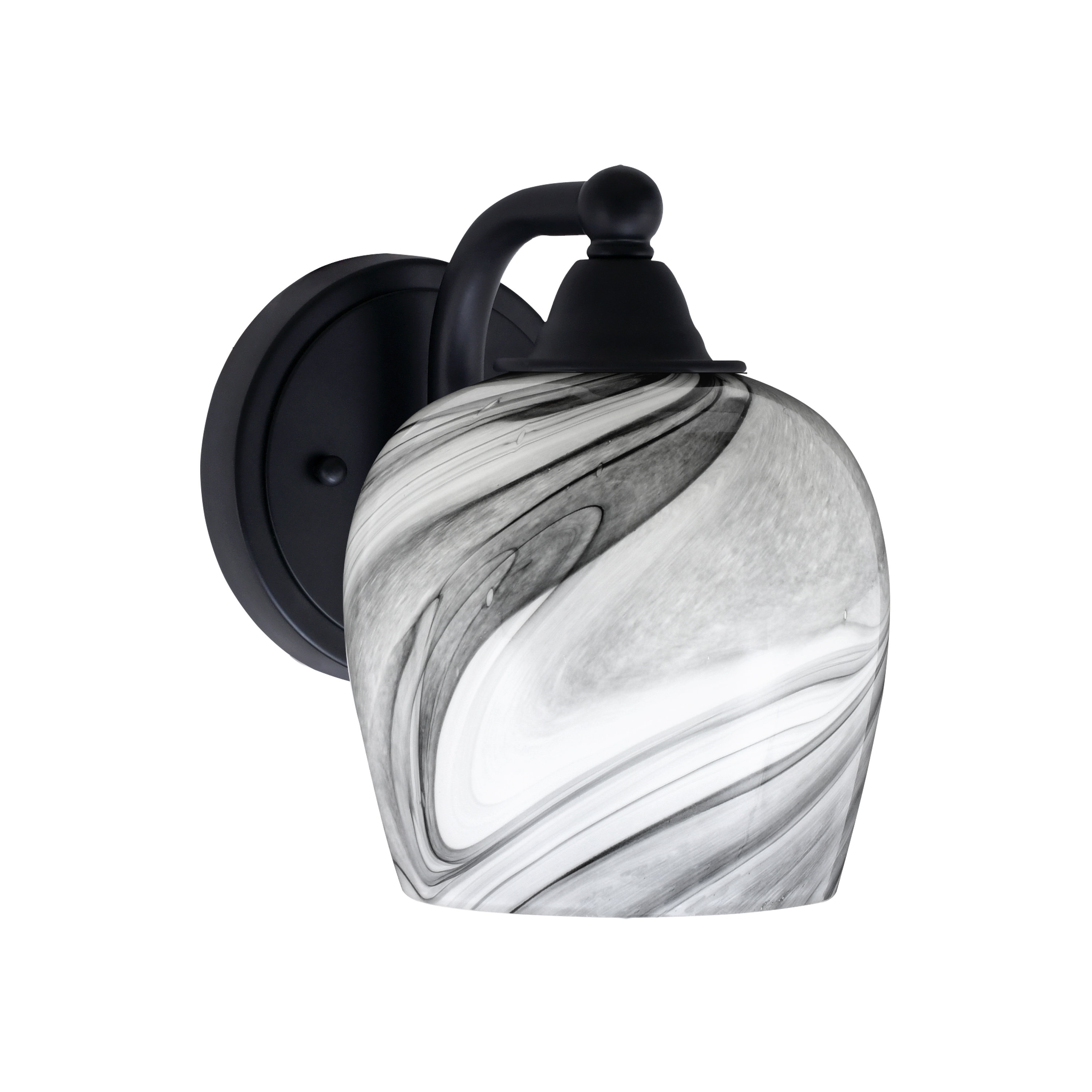 Toltec Lighting Paramount Wall Sconce Shown In Matte Black Finish With ...