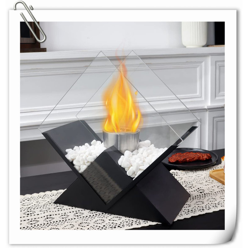 GLOBAL GIRLS LLC Tabletop Fire Tabletop Fireplace with Flame Guard ...