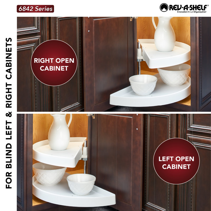 Rev-A-Shelf Polymer Pivot Out Half Moon 2-Shelf Organizer for Blind ...