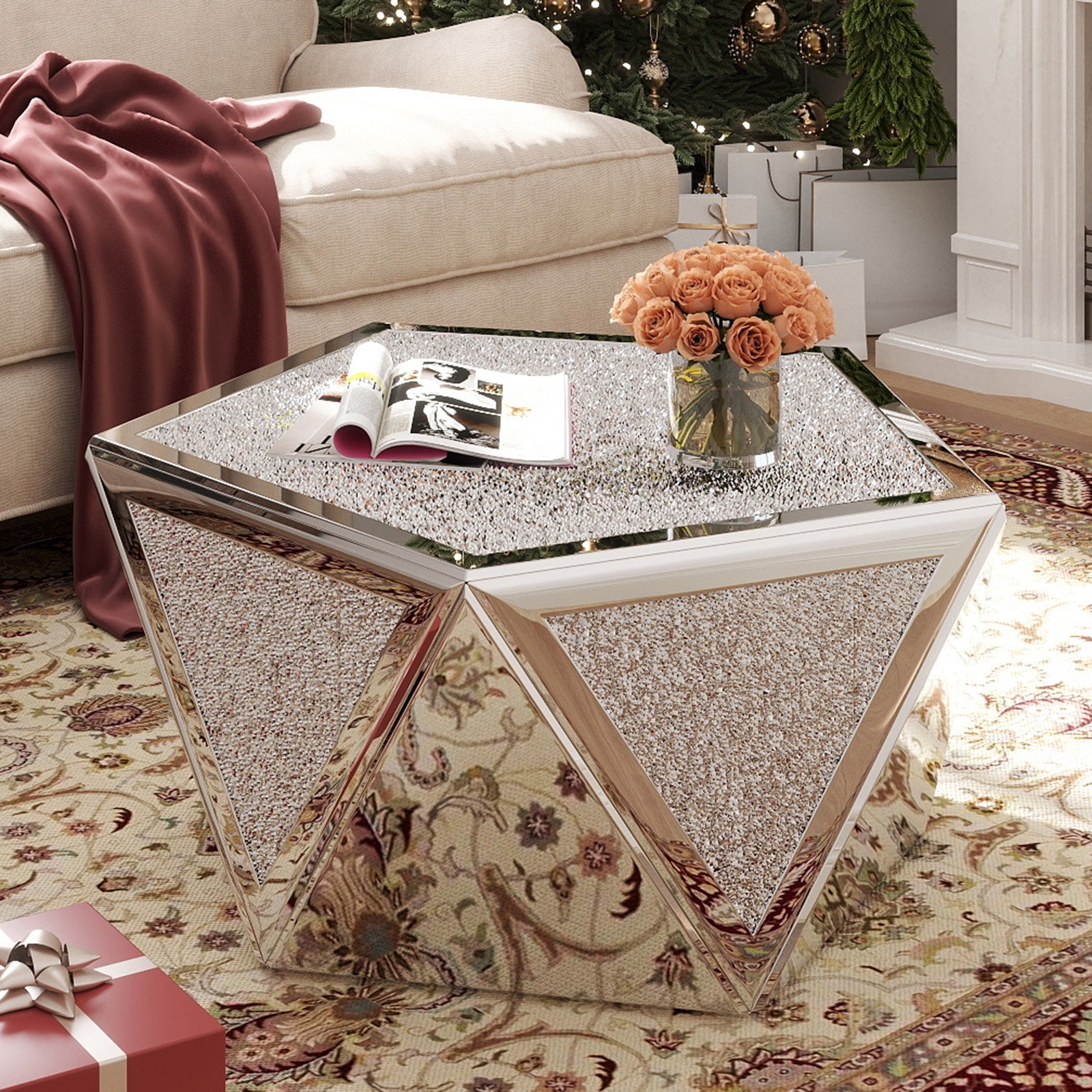 Mercer41 Bideford Silver Coffee Tables With Mirror Surface , Mirrored ...