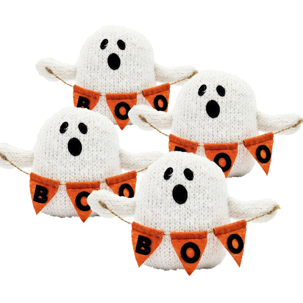 A&B Home Fabric Standing Ghost Carrying "Boo" Flag Décor - Set of 4 - 7 ...