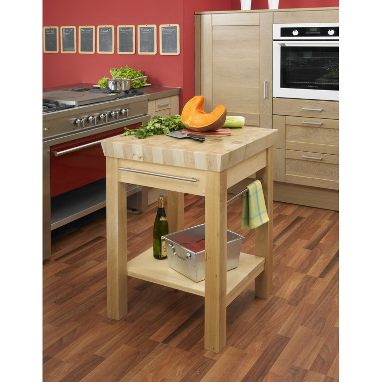 August Grove Berthold 70cm Wide Rolling Butcher Block | Wayfair.co.uk