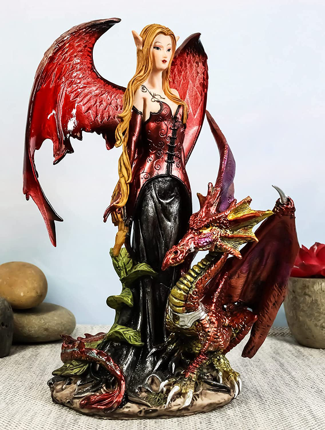 Trinx Chaislyn Winged Red Elf Fairy Figurine - Wayfair Canada