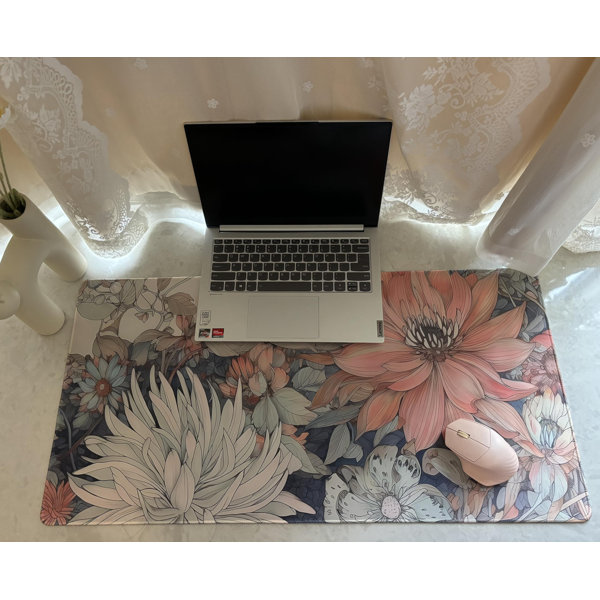 Darby Home Co Angeliah Floral Desk Mat Boho Aesthetic Flower Desk Matt ...
