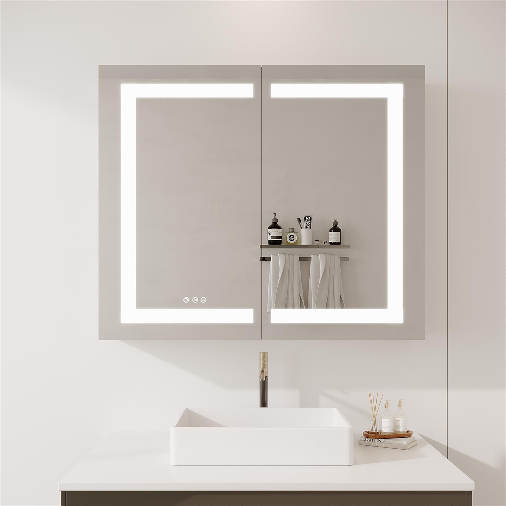 Wrought Studio™ Hermosillo 36" W x 30" H Aluminum Bathroom Medicine ...