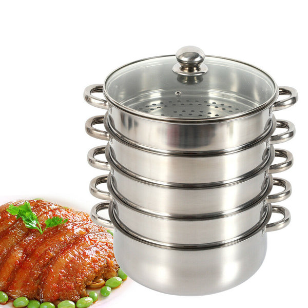 Belfry Kitchen Stainless Steel Steam Cooker Steamer Containers With ...
