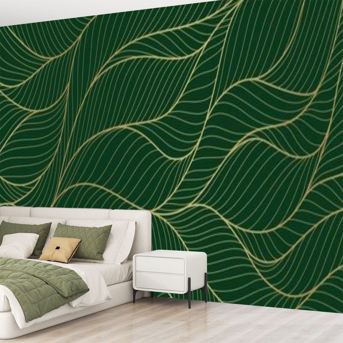 Mercer41 Peel and Stick Canvas Wallpaper Wall Mural Luxury golden ...