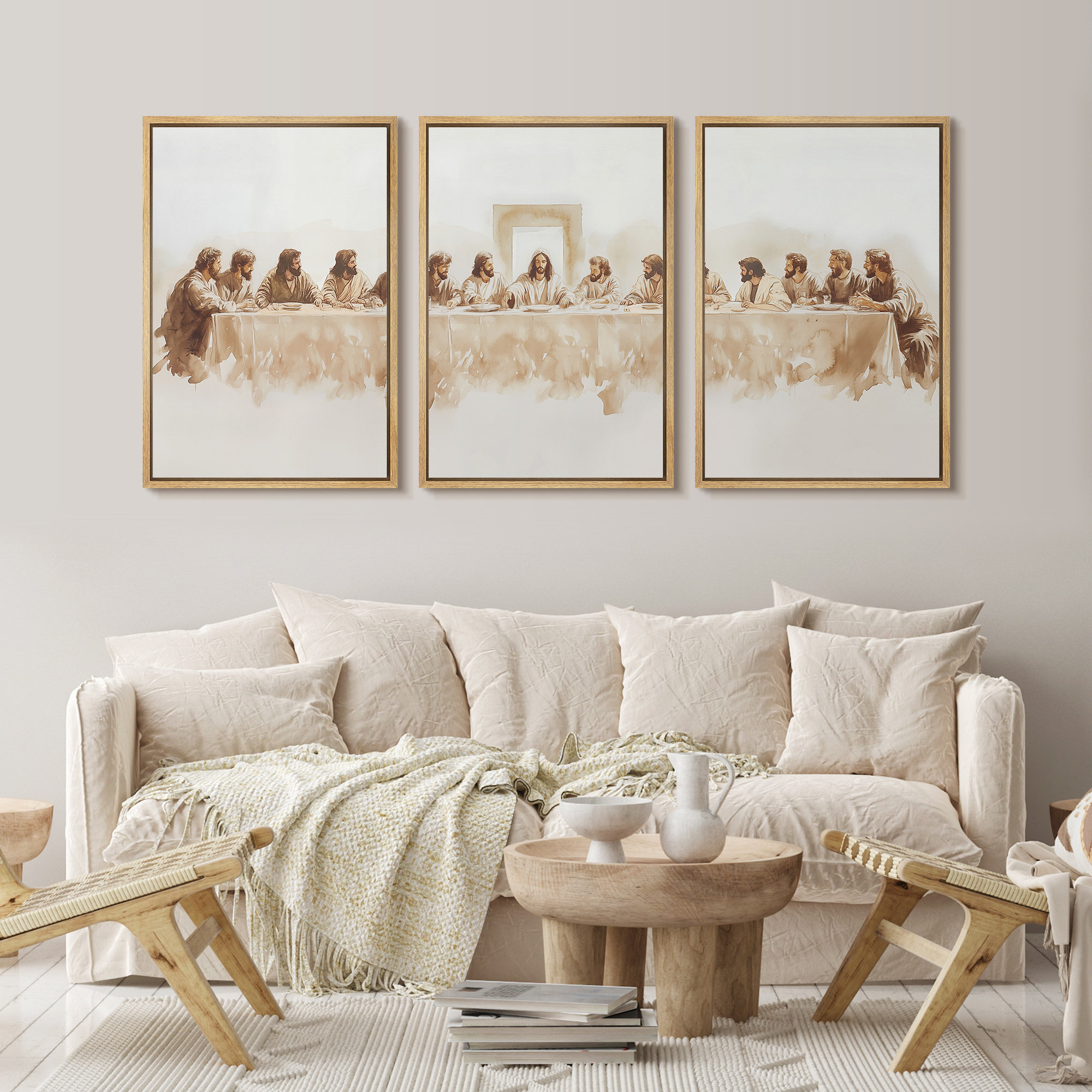 wall26 The Last Supper, Religious Christian Framed Bedroom Wall ...