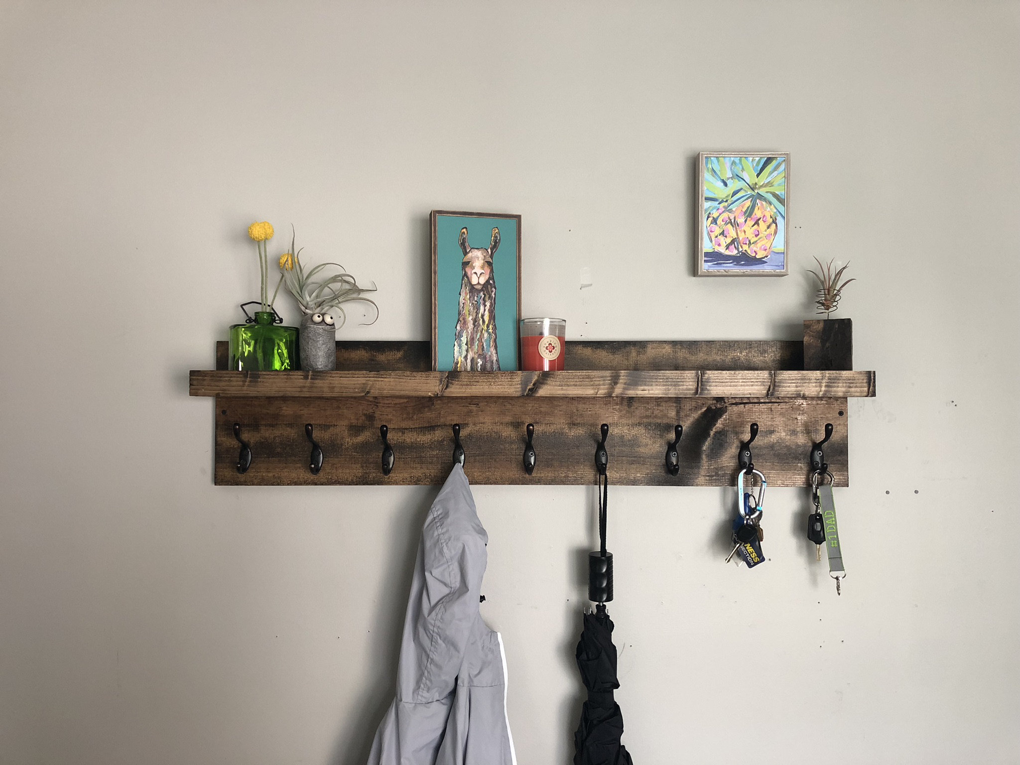 Loon Peak® Aneve Solid Wood 12 - Hook Wall Mounted Coat Rack with ...