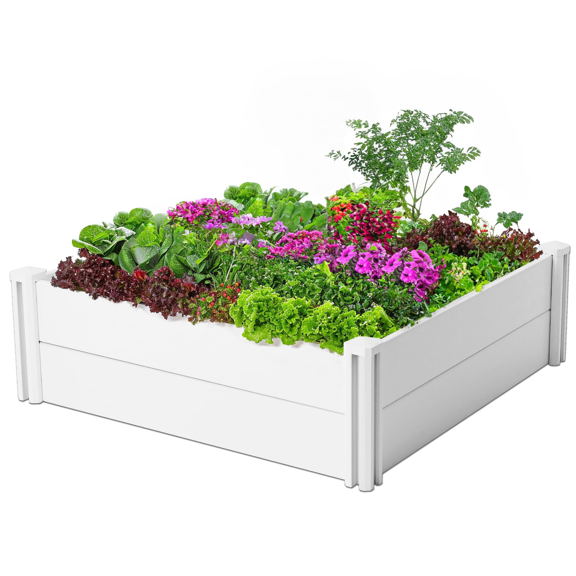 Arlmont & Co. White PVC Rectangular Outdoor Raised Garden Bed - Wayfair ...