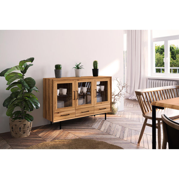 Gracie Oaks Karon 144cm Solid Wood Sideboard | Wayfair.co.uk