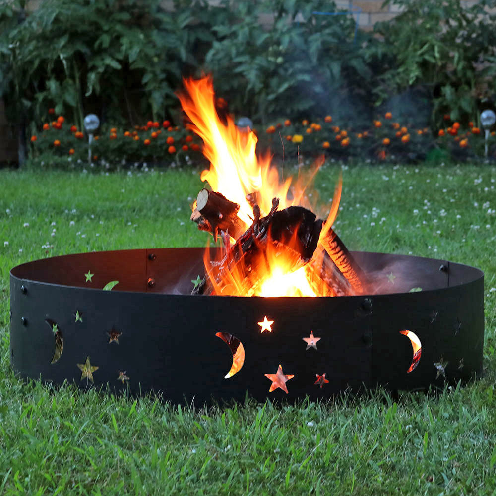 Arlmont & Co. Hinton 36" Round Steel Die-Cut Fire Pit Ring & Reviews ...
