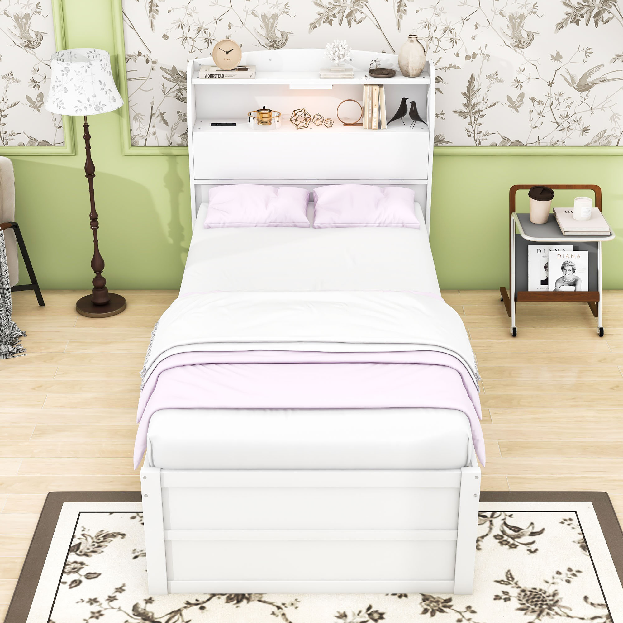Ivy Bronx Izquierdo LED Storage Bed with Hidden Compartment and Twin ...