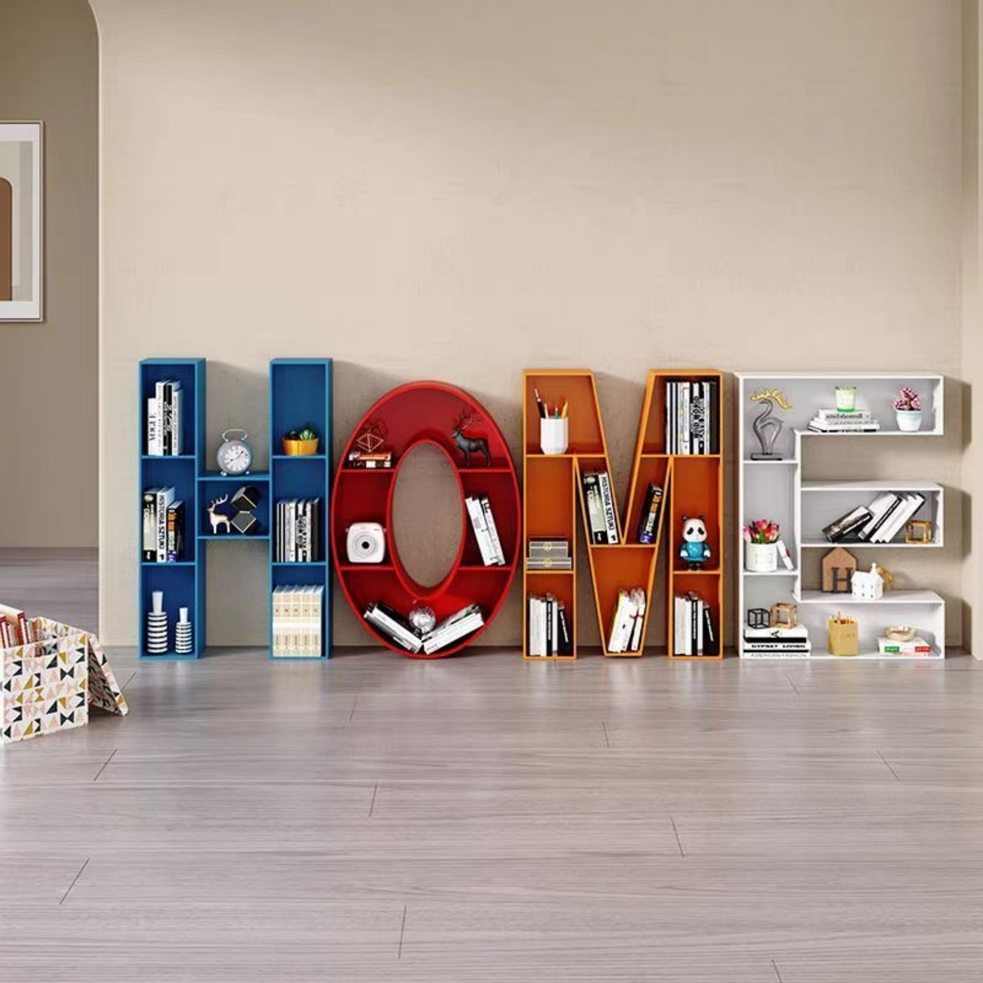 Hokku Designs Floor Alphabet Bookshelf Colorful | Wayfair