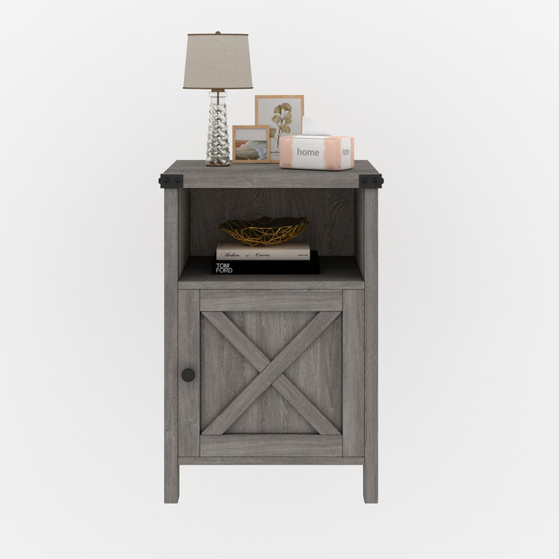 Gracie Oaks Modern Farmhouse Nightstand, Square Bedside Table for ...