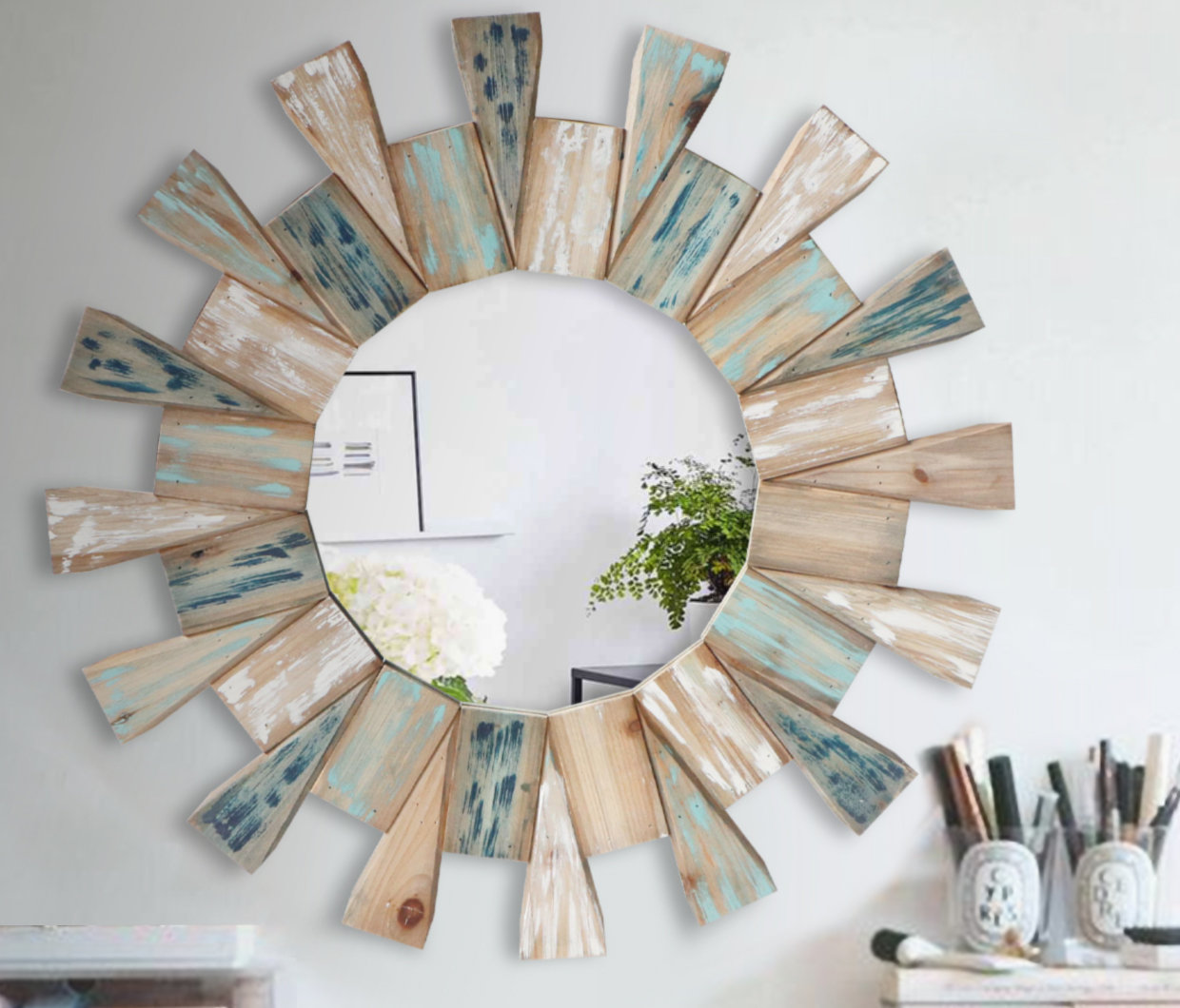 Rosecliff Heights Amaliya Triangular Plank Accent Mirror & Reviews ...