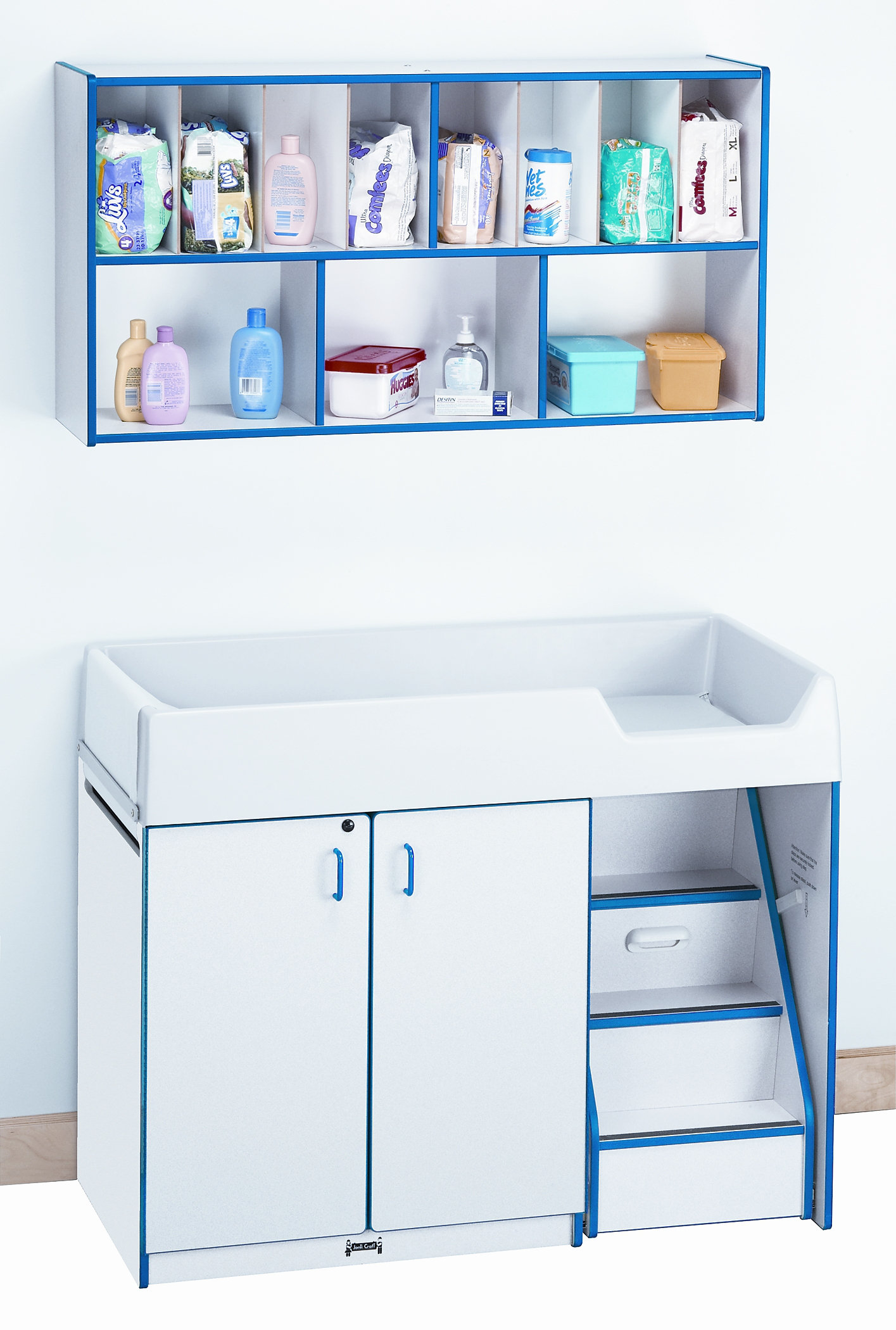 Jonti-Craft Rainbow Accents® Diaper Changer with Stairs - Wayfair Canada