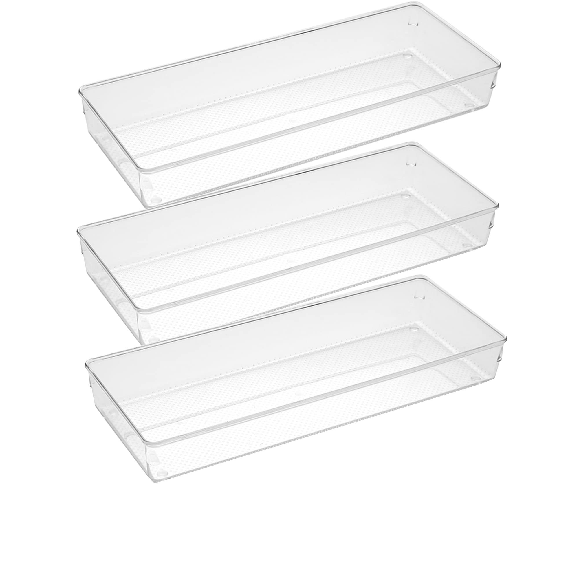 Rebrilliant 3 Pack Clear Plastic Drawer Organizer Trays Tableware ...