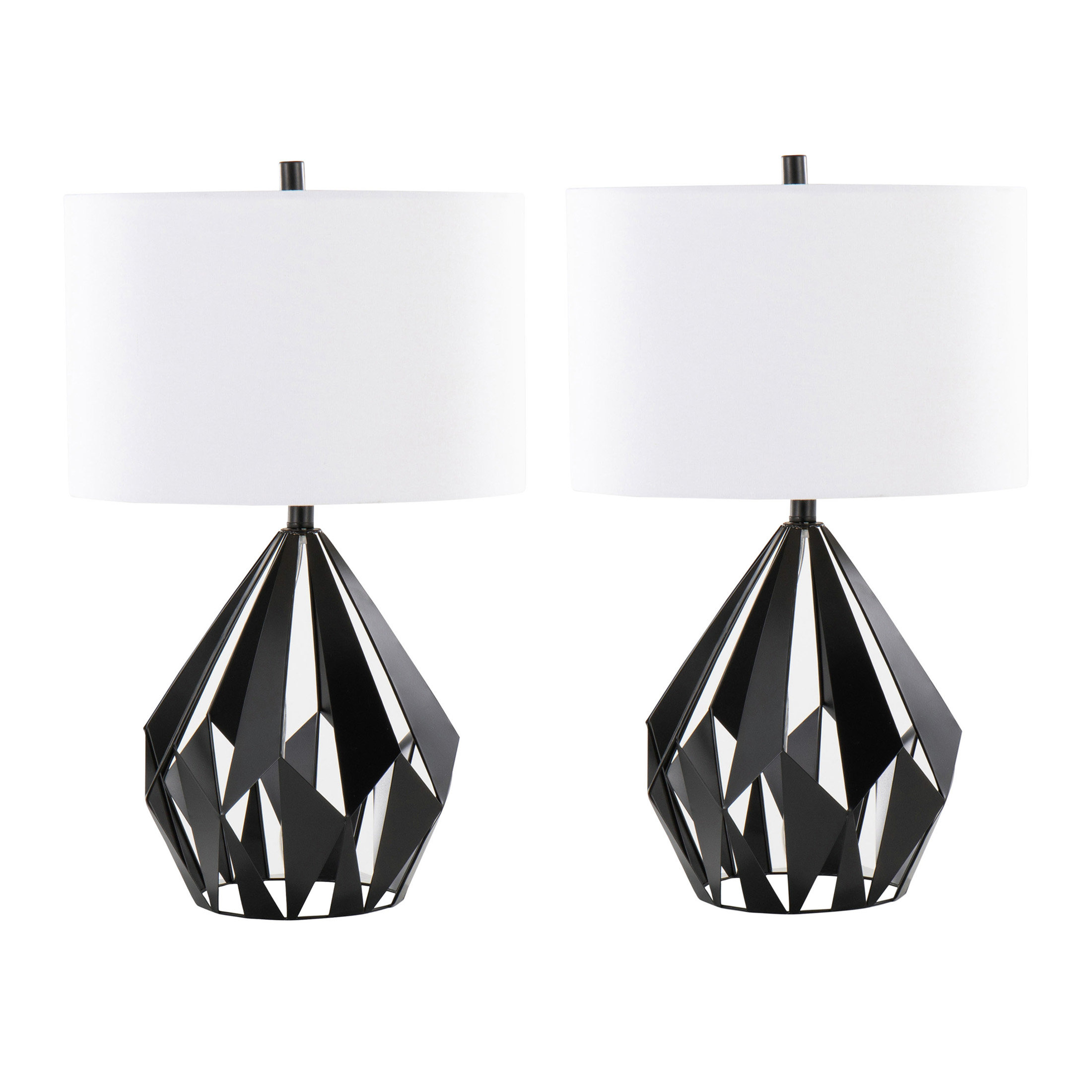 Corrigan Studio® Geome Tri 28" Contemporary Table Lamp in Matte Black ...