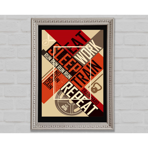 Happy Larry Eat Sleep Work Train Repeat 2 Framed Print | Wayfair.co.uk
