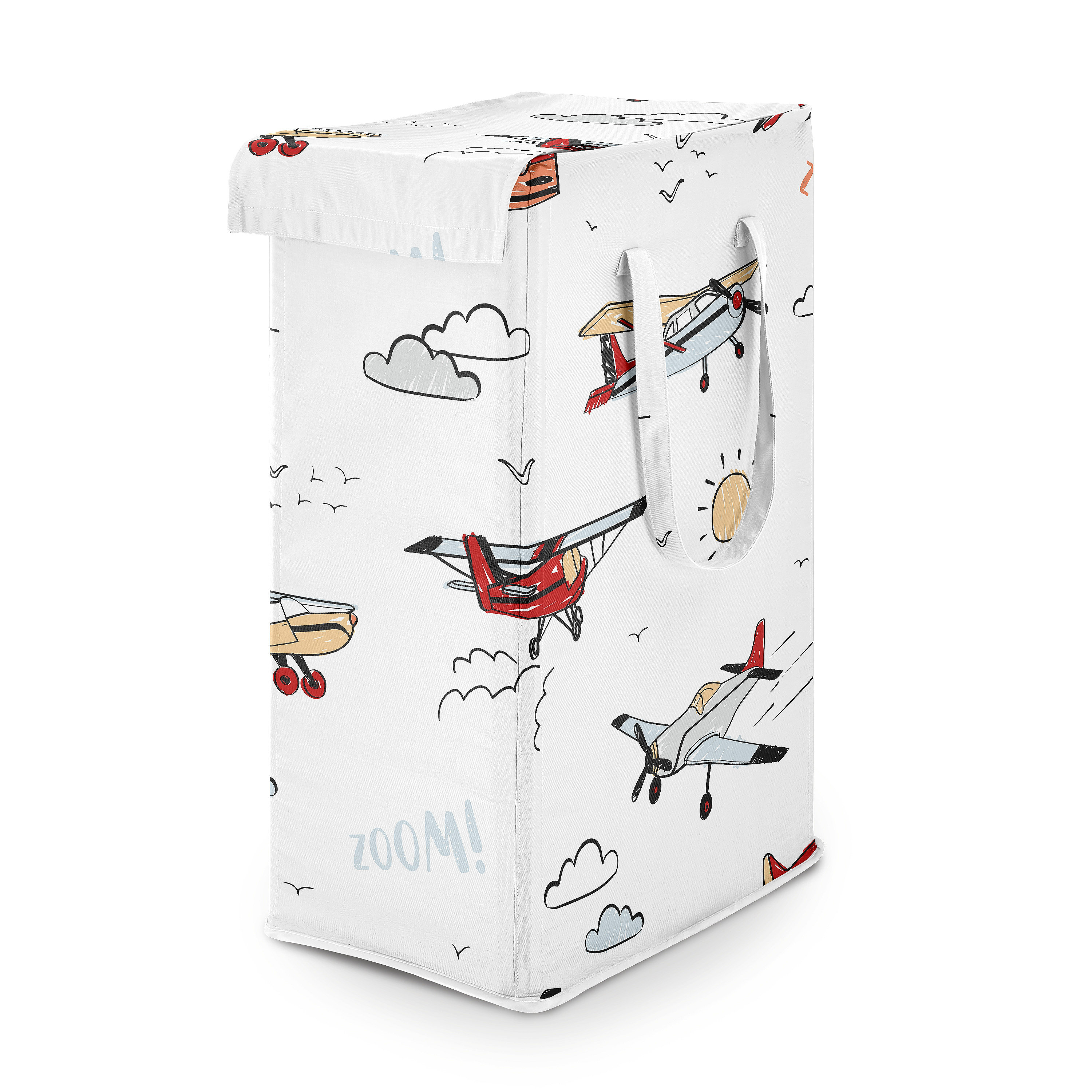 Sweet Jojo Designs Airplane Red and Blue Foldable Laundry Hamper with ...