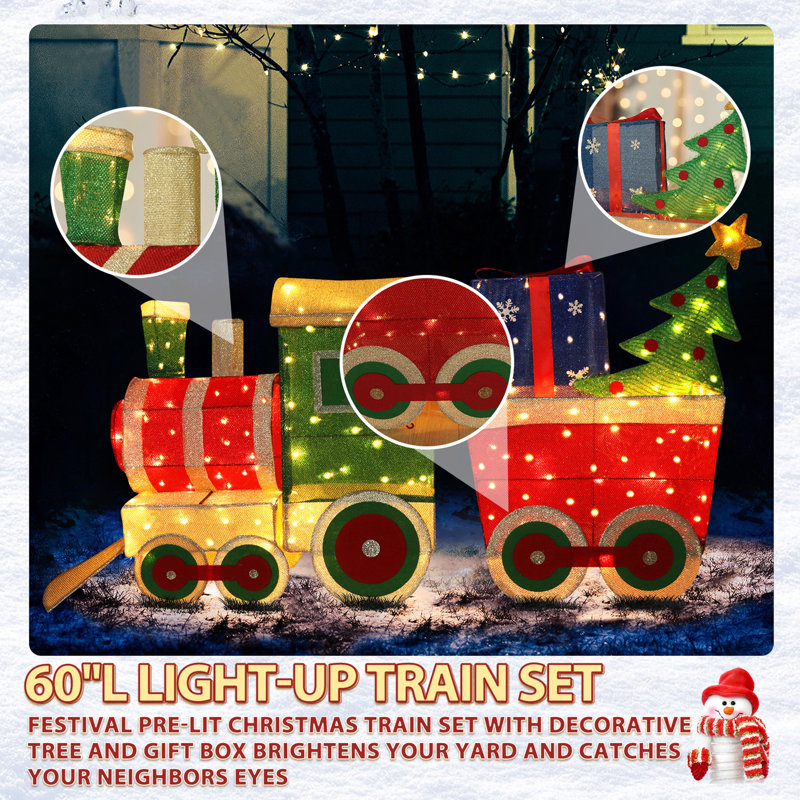 The Holiday Aisle® Gutierrez Train Set Outdoor Christmas Decoration ...