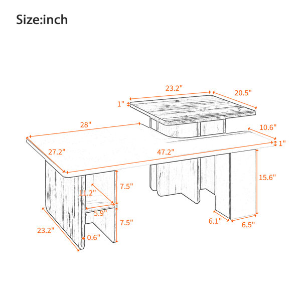 George Oliver Nesting Coffee Table Of 2 For Contemporary In Living Room ...