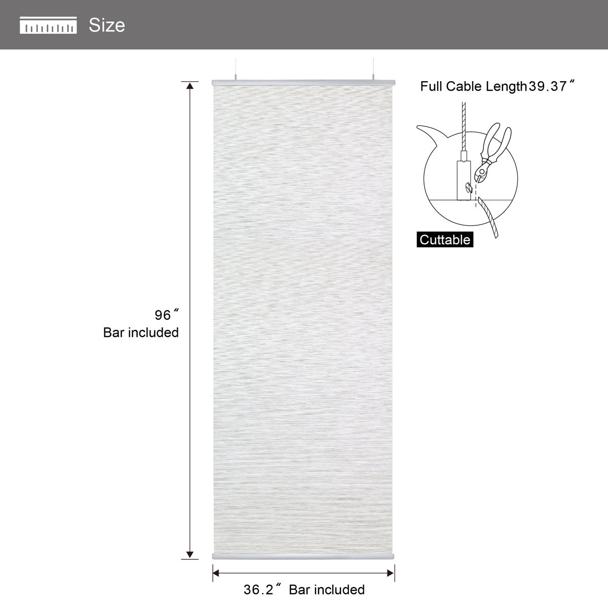 Symple Stuff Agris 36''W x 96''H, Hanging Room Divider, Sheer Semi ...