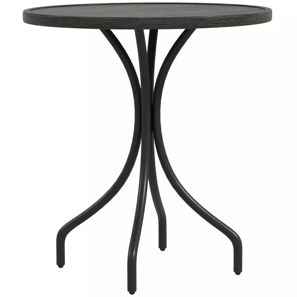 Winston Porter Outdoor Side Table, 26 Inch Round Patio Table With Steel ...