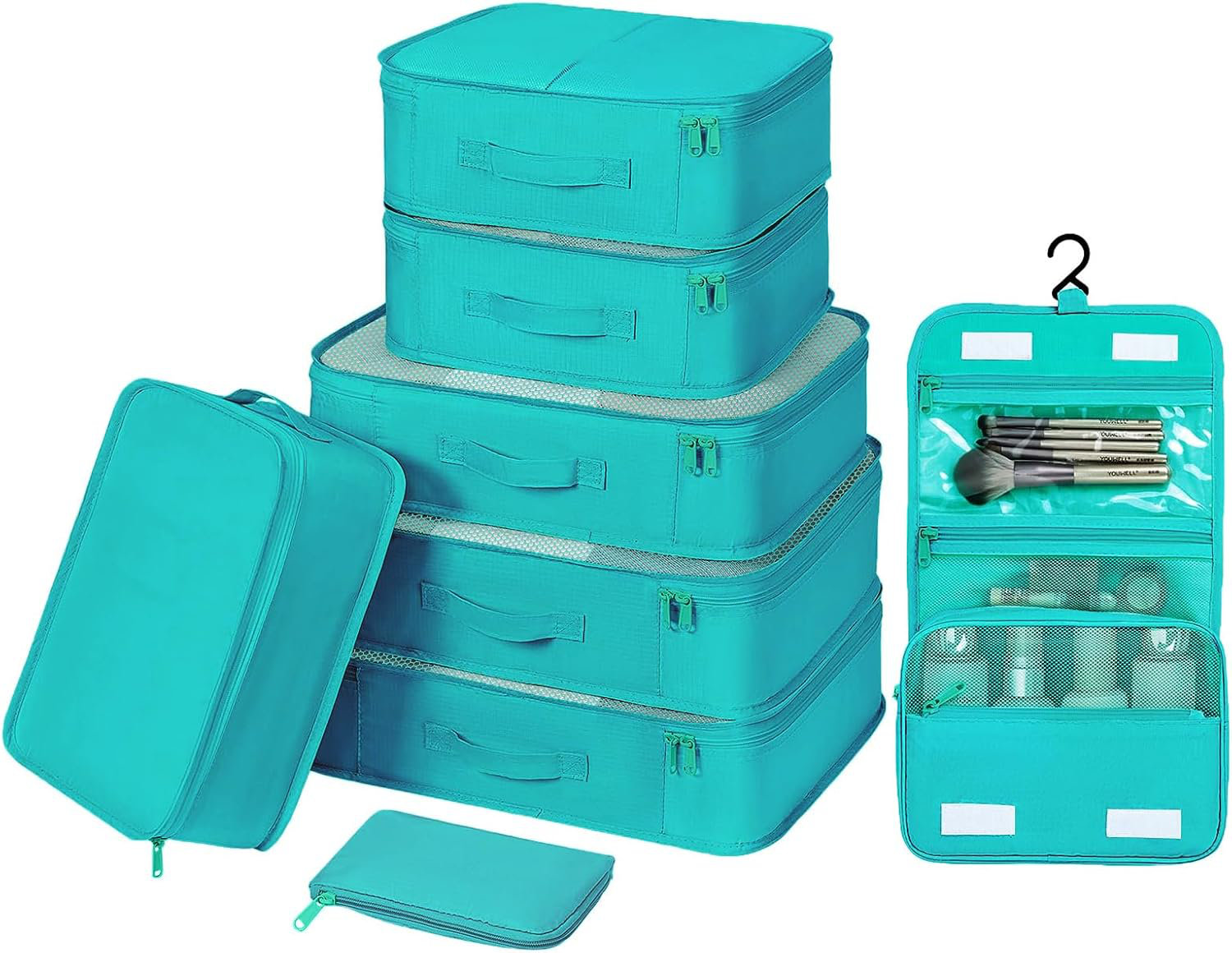 Ebern Designs Travel Packing Cubes Set - 8 Piece Lightweight Organizer ...