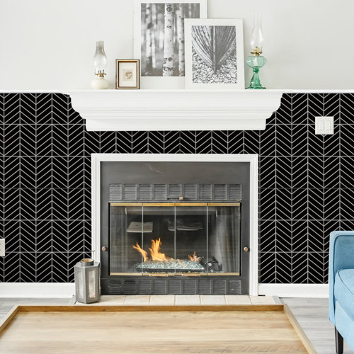 Vinyl-tile 10'' W x 10'' L V-shape Vinyl Peel and Stick Mosaic Tile ...