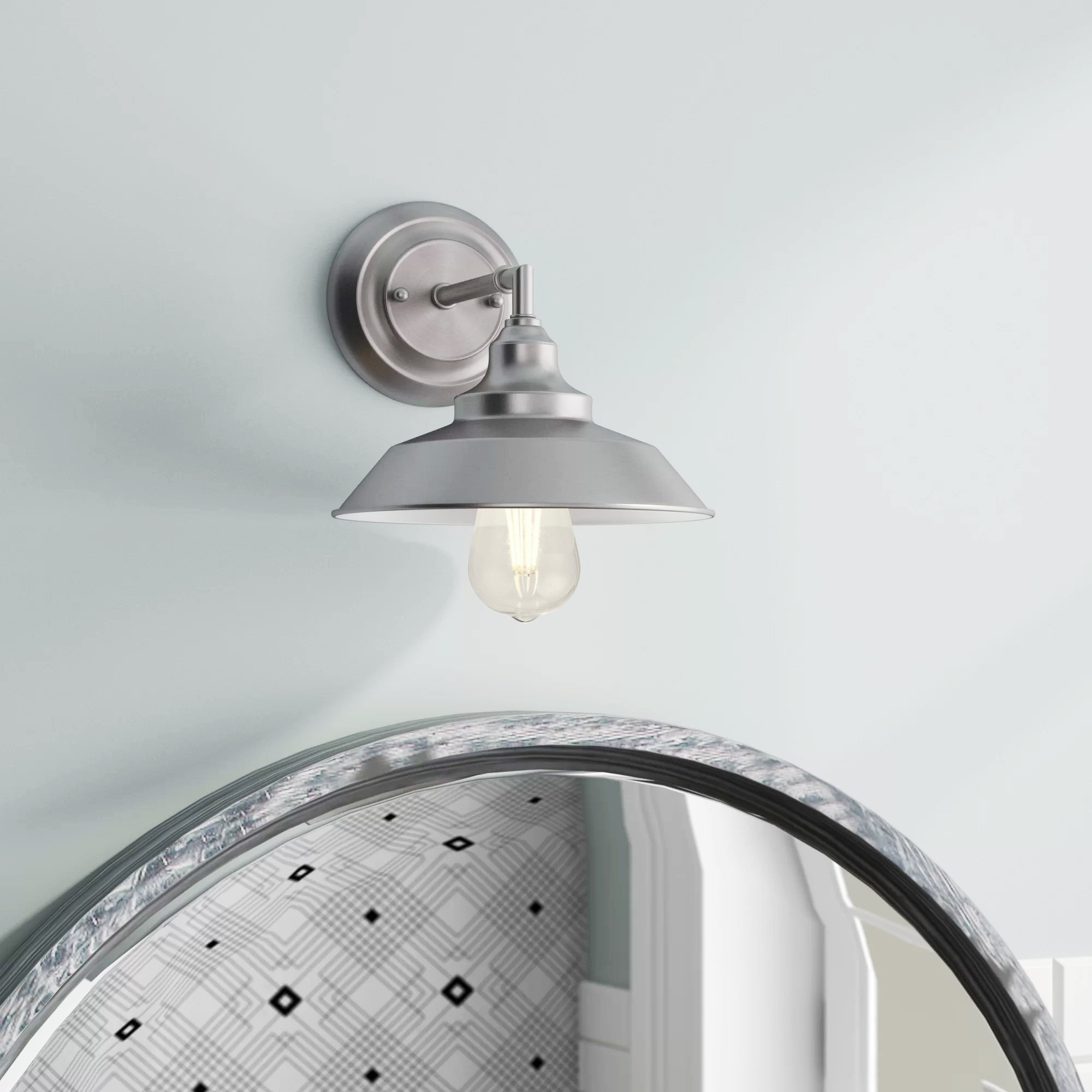 Williston Forge Myndi 1-Light Dimmable Brushed Nickel Bath Sconce ...