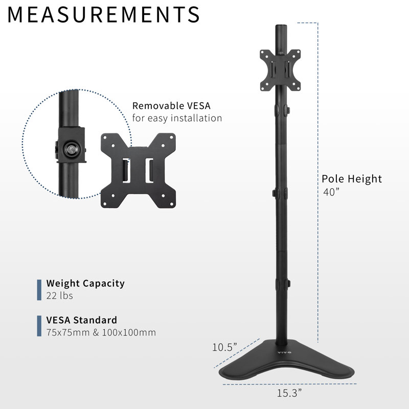 Vivo Single Monitor Extra Tall Desk Stand | Wayfair