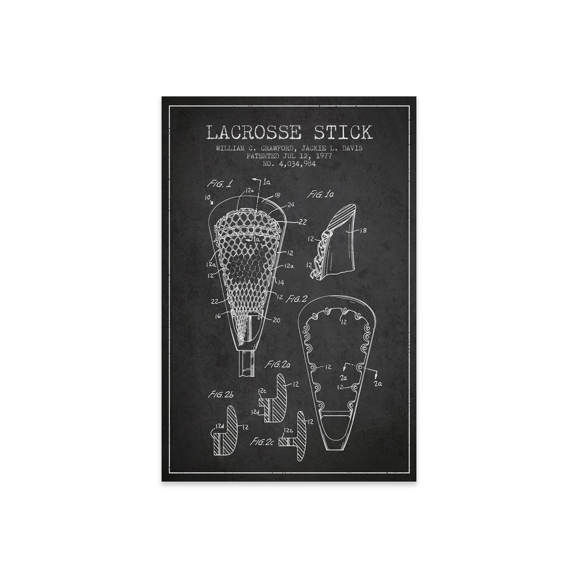 17 Stories Lacrosse Stick Navy Blue Patent Blueprint Print On Acrylic ...