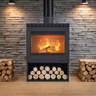 AWENOX Modern Wood-Burning Fireplace 492 Square Feet Direct Vent ...