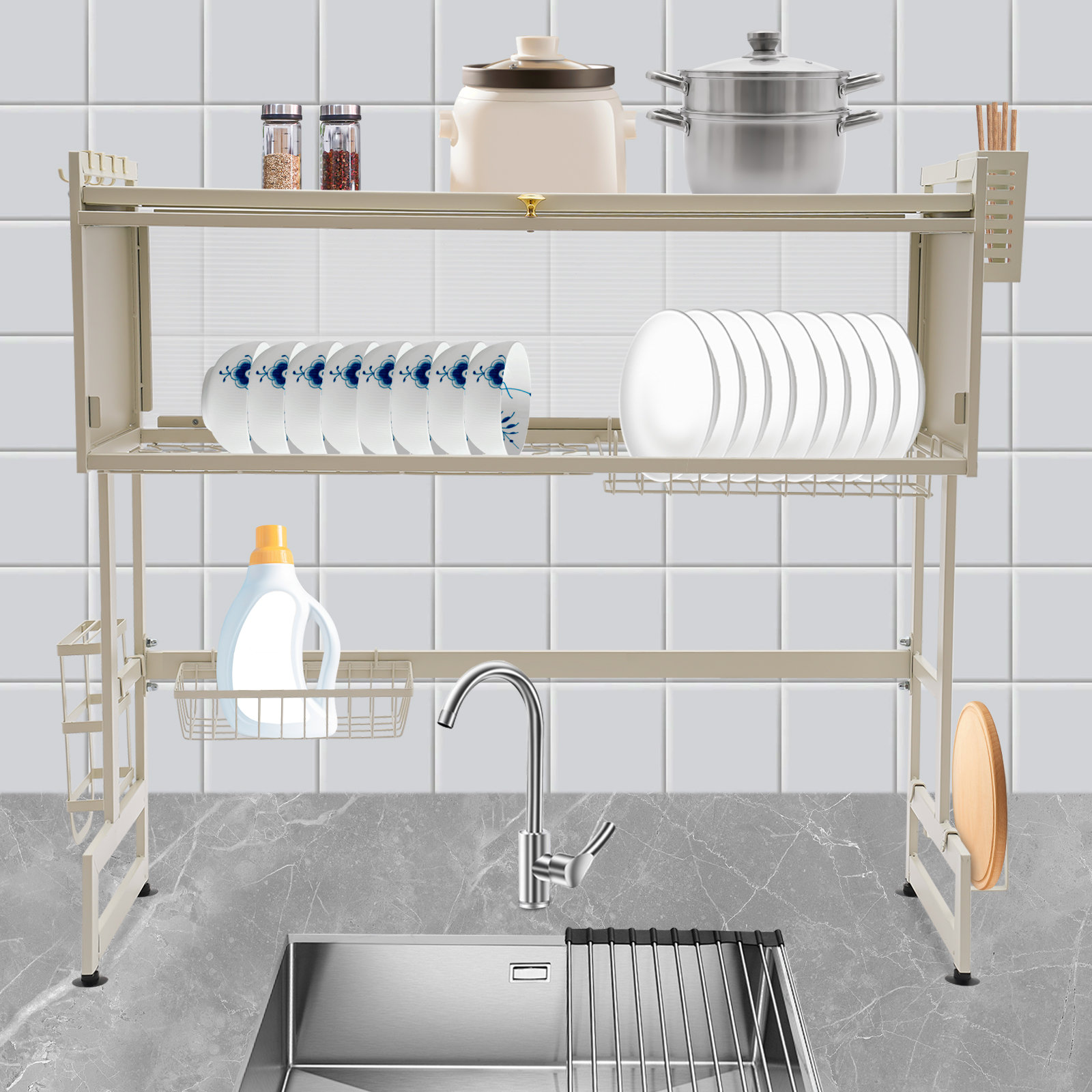 YXSUN Two Tier Dish Rack | Wayfair