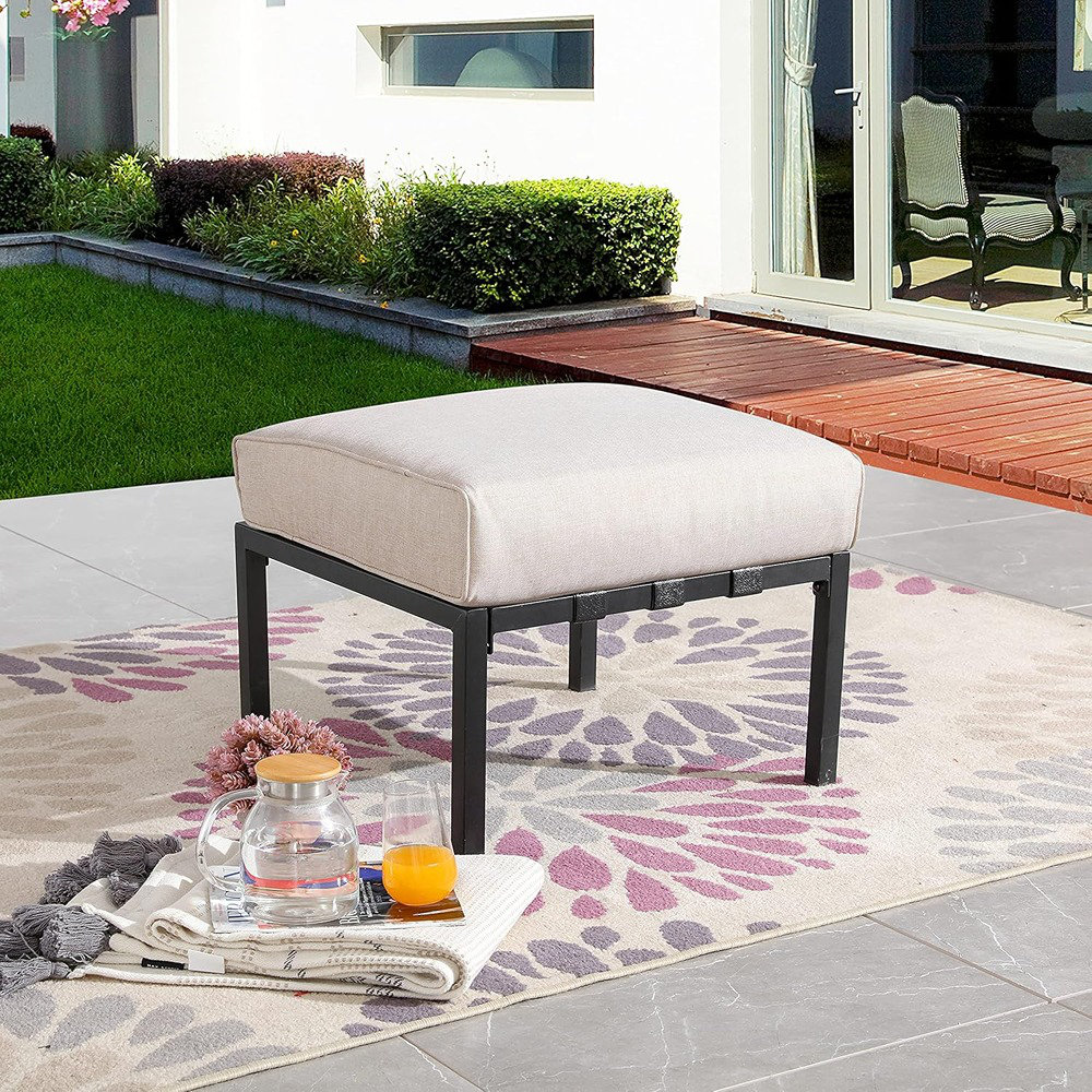 Latitude Run® Patio Foot Rest Outdoor Ottoman Modern Footstool For ...