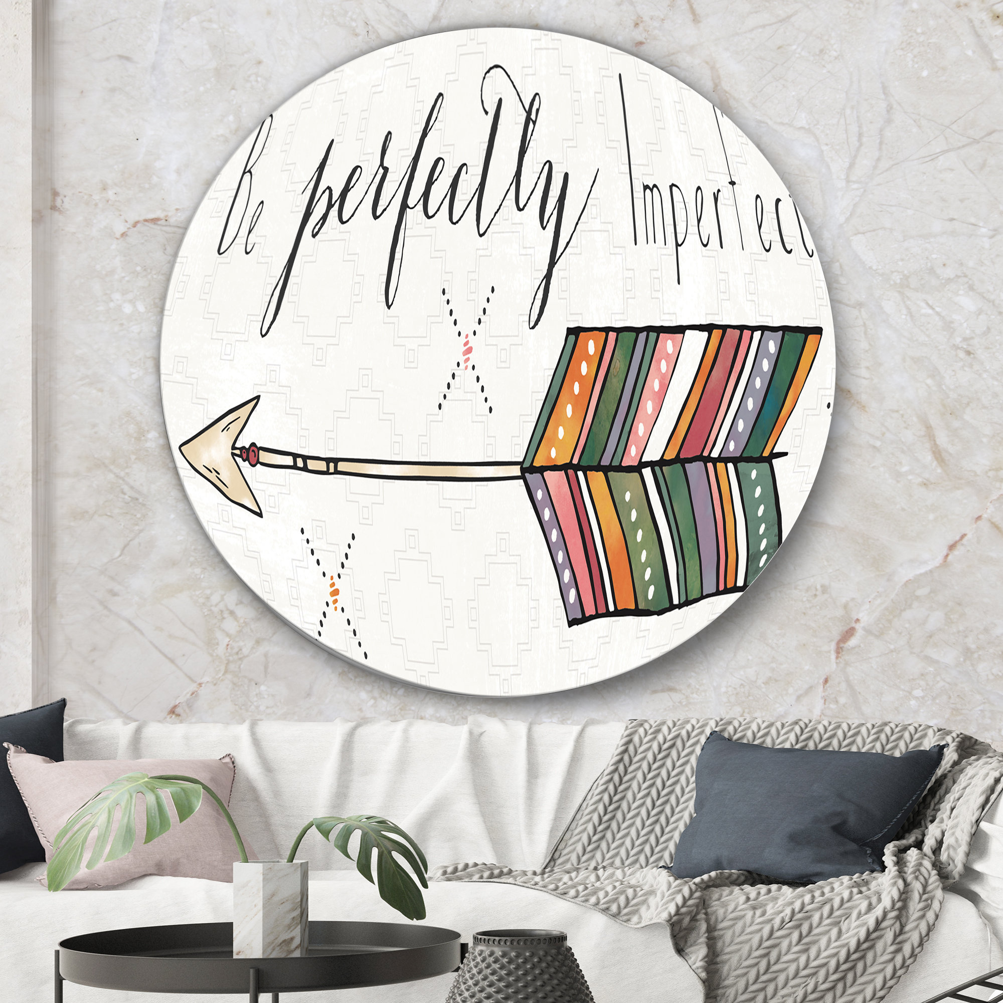 East Urban Home 'Be Perfectly Imperfect Boho Arrow I' - Painting Print ...