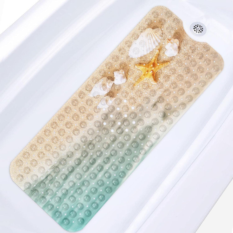 Symple Stuff Extra Long Bathtub Mat, Shower Mat for Tub Anti Slip with ...