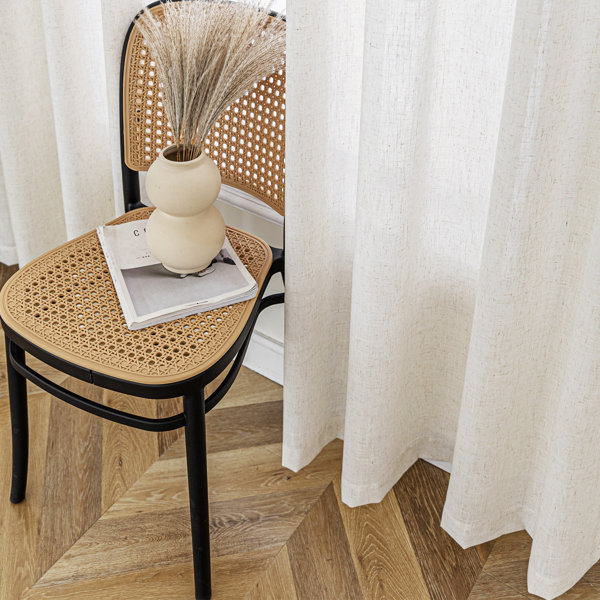 Gracie Oaks Jep Linen Blended Semi Sheer Rod Pocket Curtain Pair ...